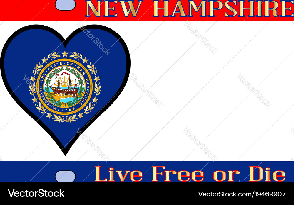 New hampshire license plate Royalty Free Vector Image