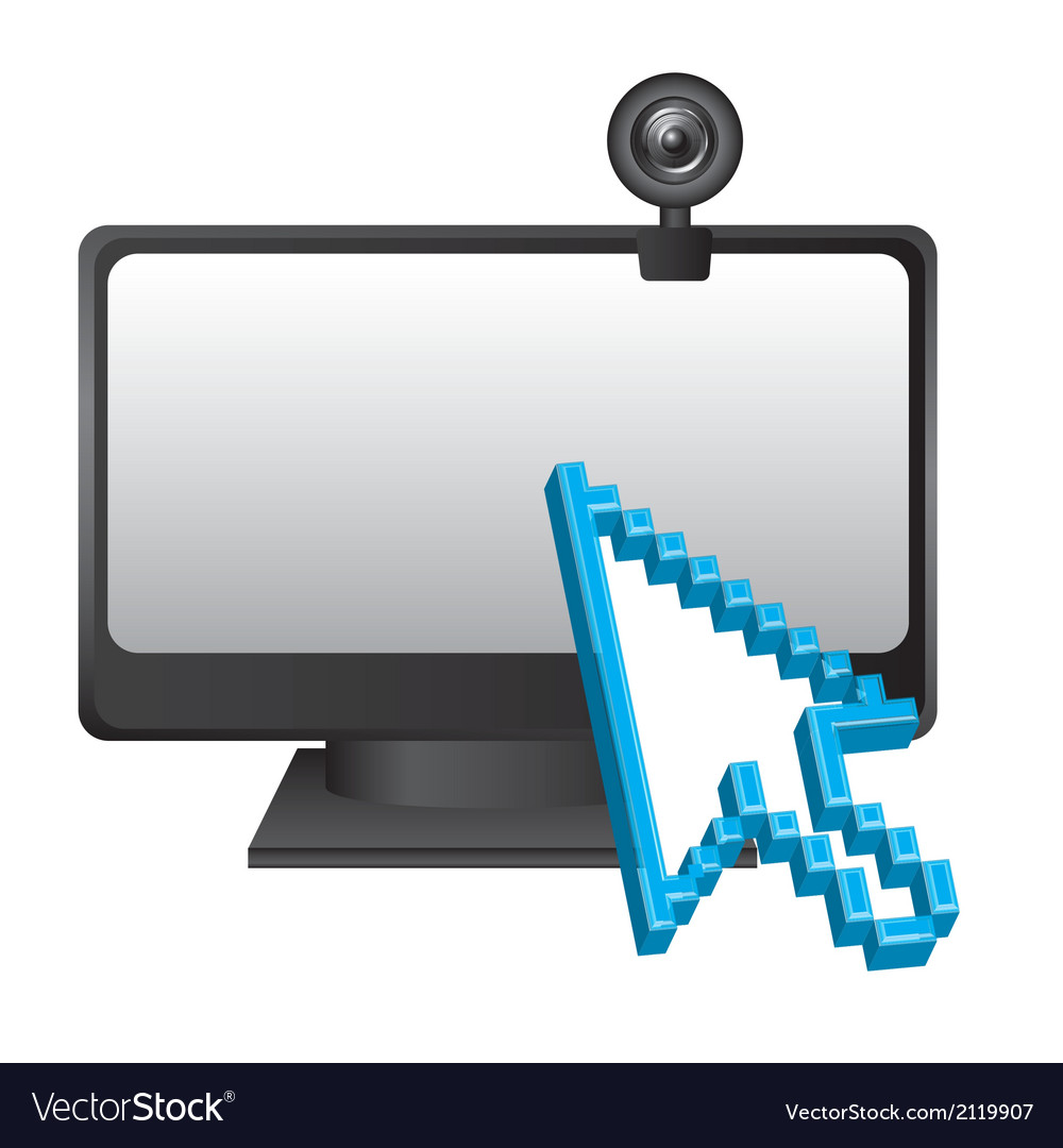 Screen with cursor pointer isolated over white Vector Image