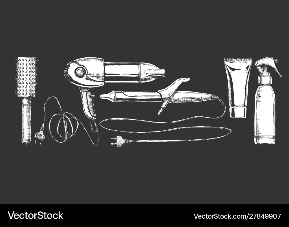 Set hairdressers tools Royalty Free Vector Image