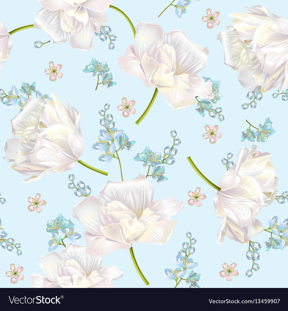 Spring flower pattern Royalty Free Vector Image
