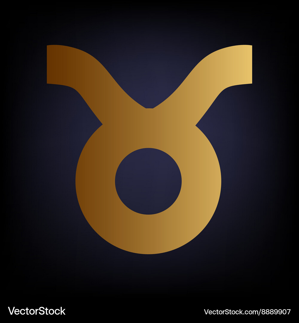 Taurus sign golden style icon Royalty Free Vector Image