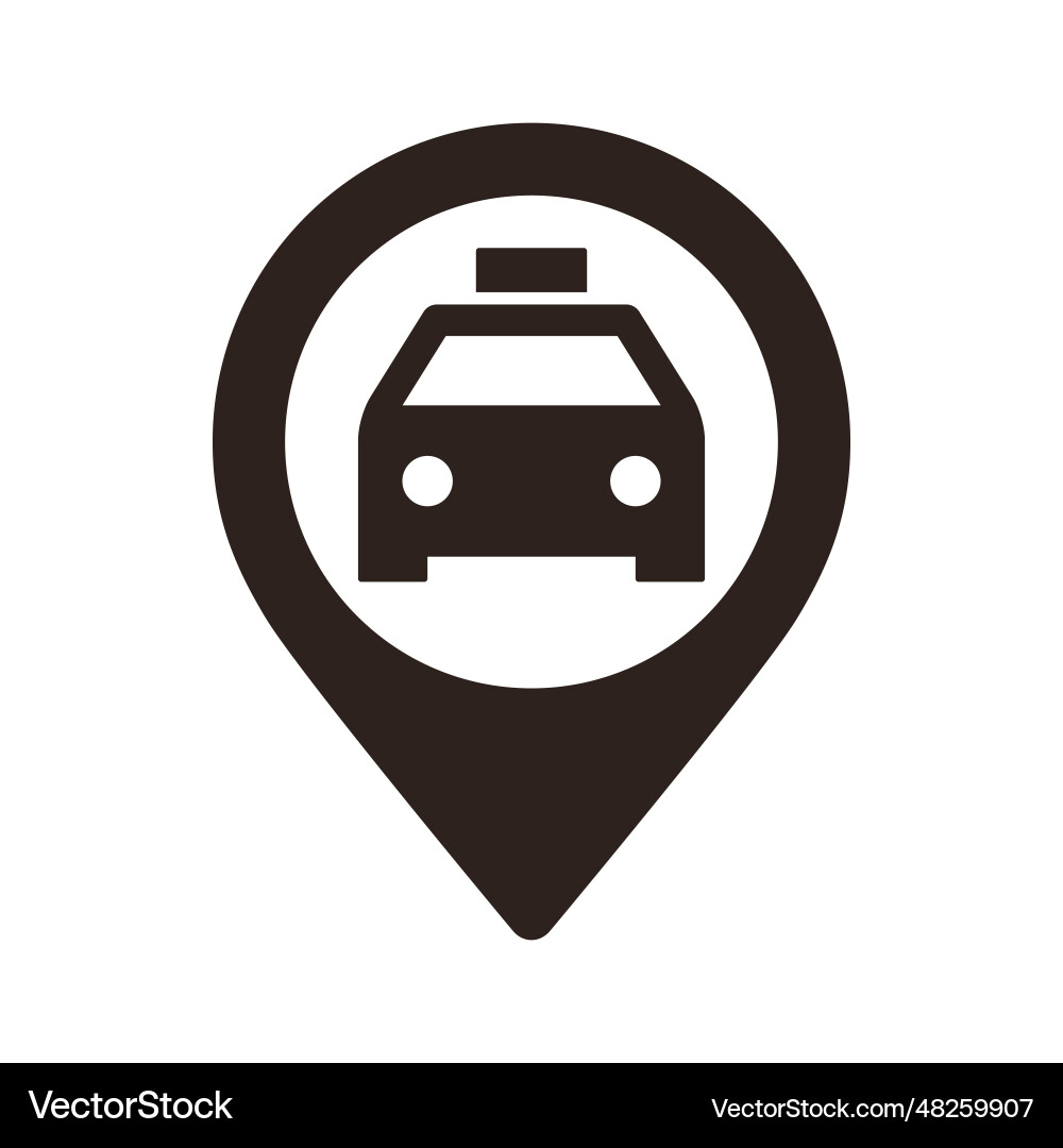 Taxi station map pin location Royalty Free Vector Image