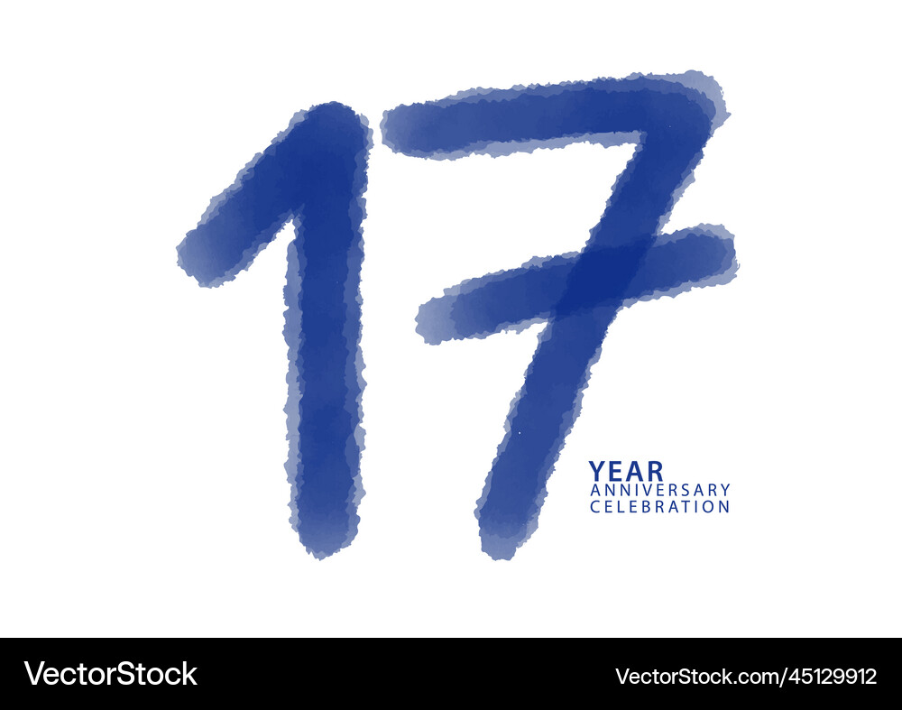 17 year anniversary celebration blue color Vector Image
