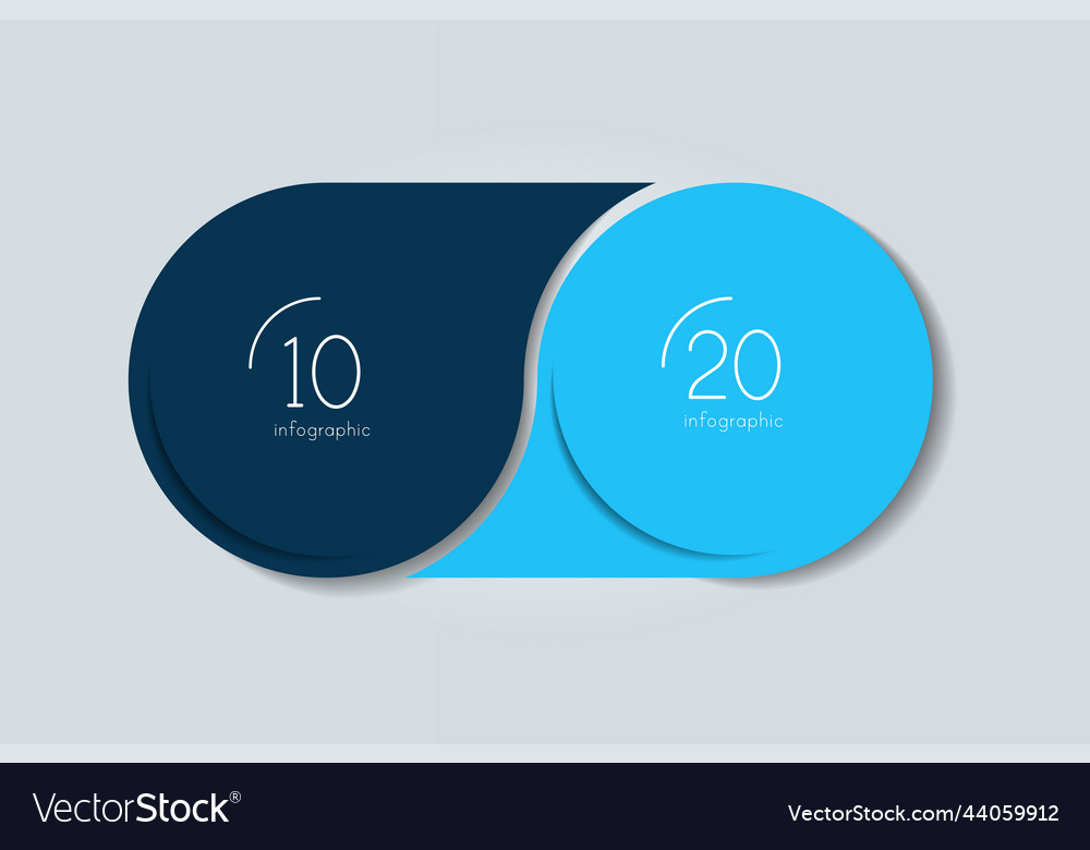 2 elements scheme diagram two connected circles Vector Image