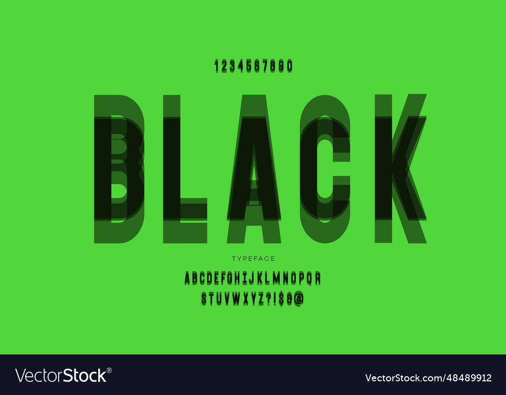 Black font modern typography Royalty Free Vector Image