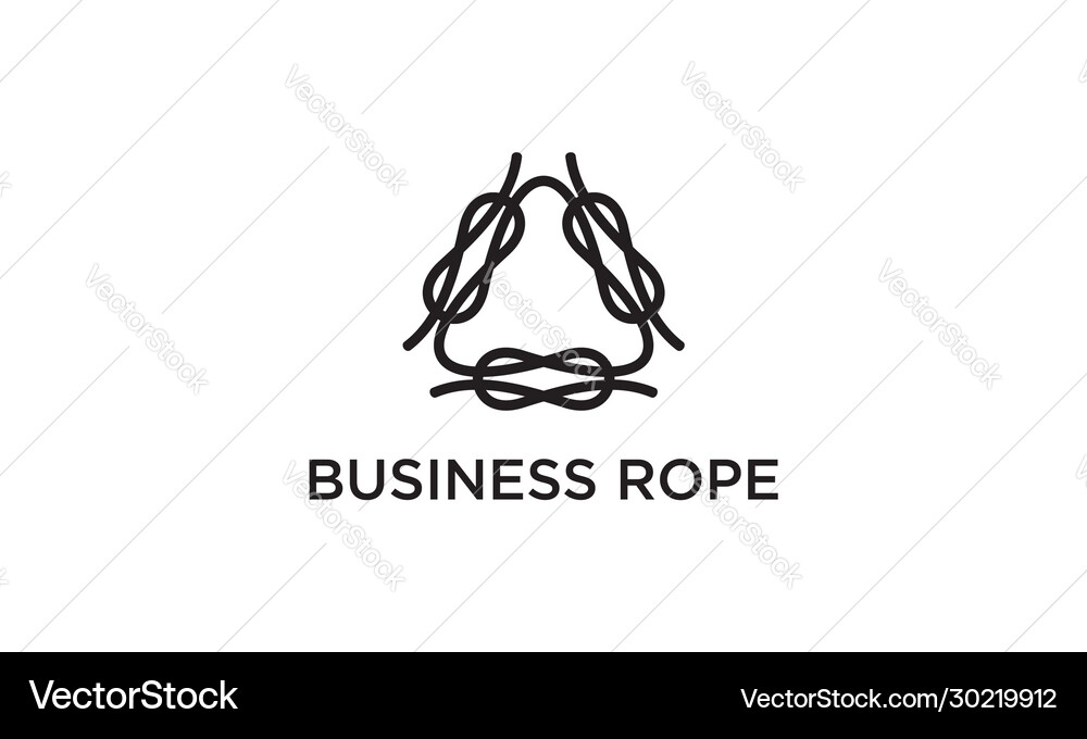 Black white rope business connect link logo Vector Image
