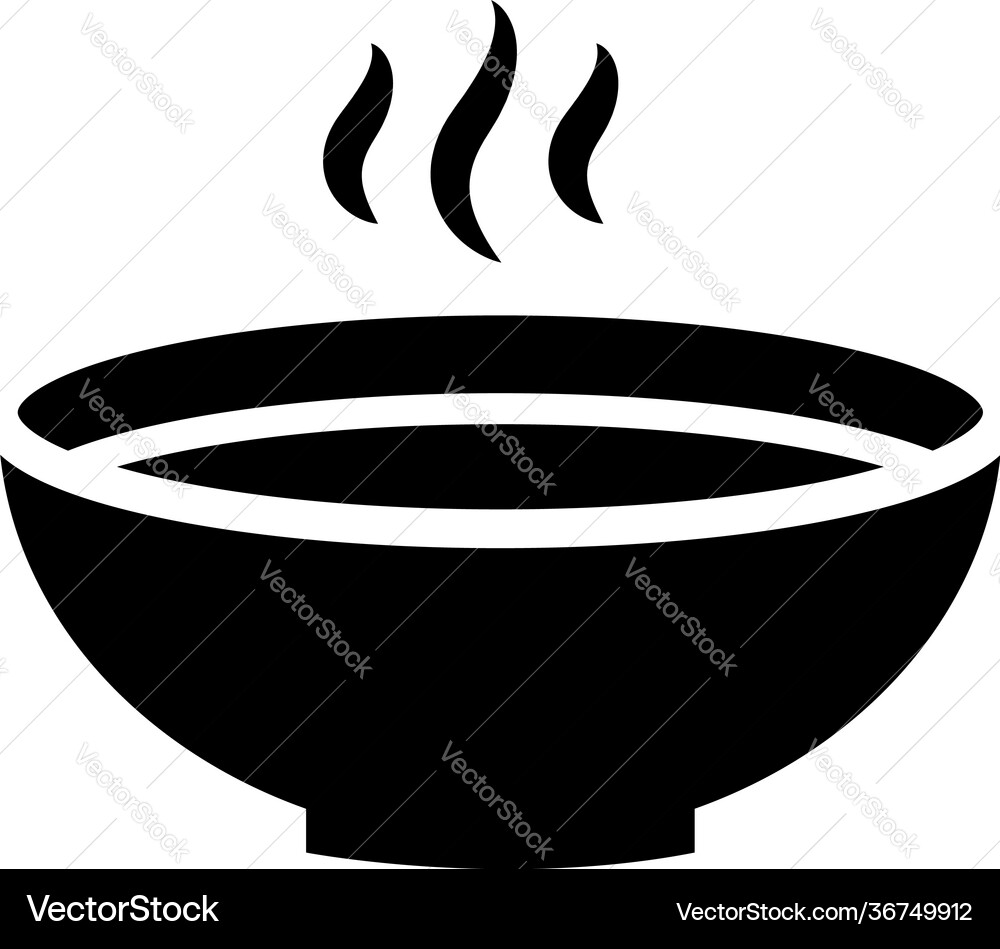 Bowl hot soup on a white background Royalty Free Vector