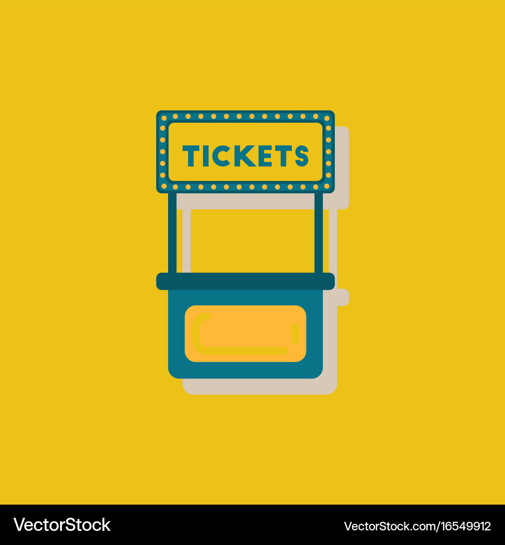 Carnival ticket booth in sticker style Royalty Free Vector