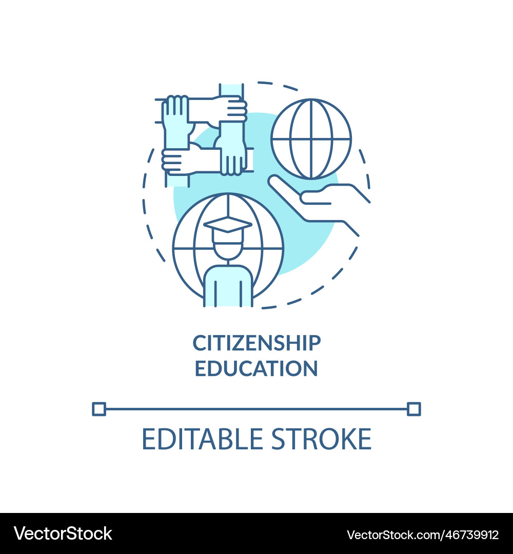 Citizenship education turquoise concept icon Vector Image