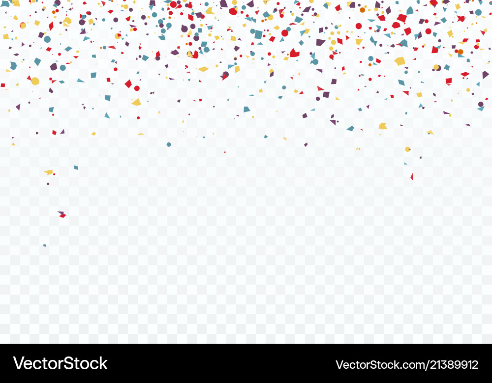 Colorful falling confetti top of the pattern is Vector Image