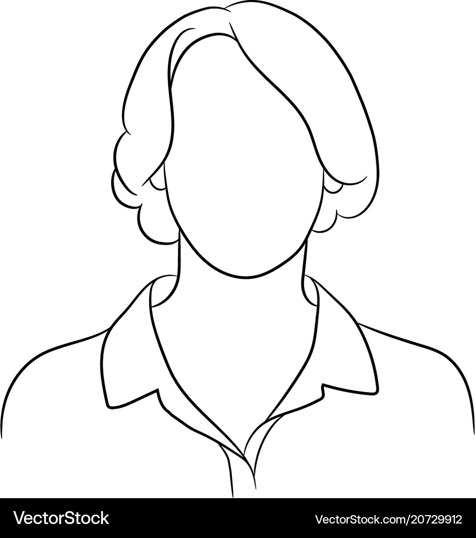 Contour a female head without a face Royalty Free Vector