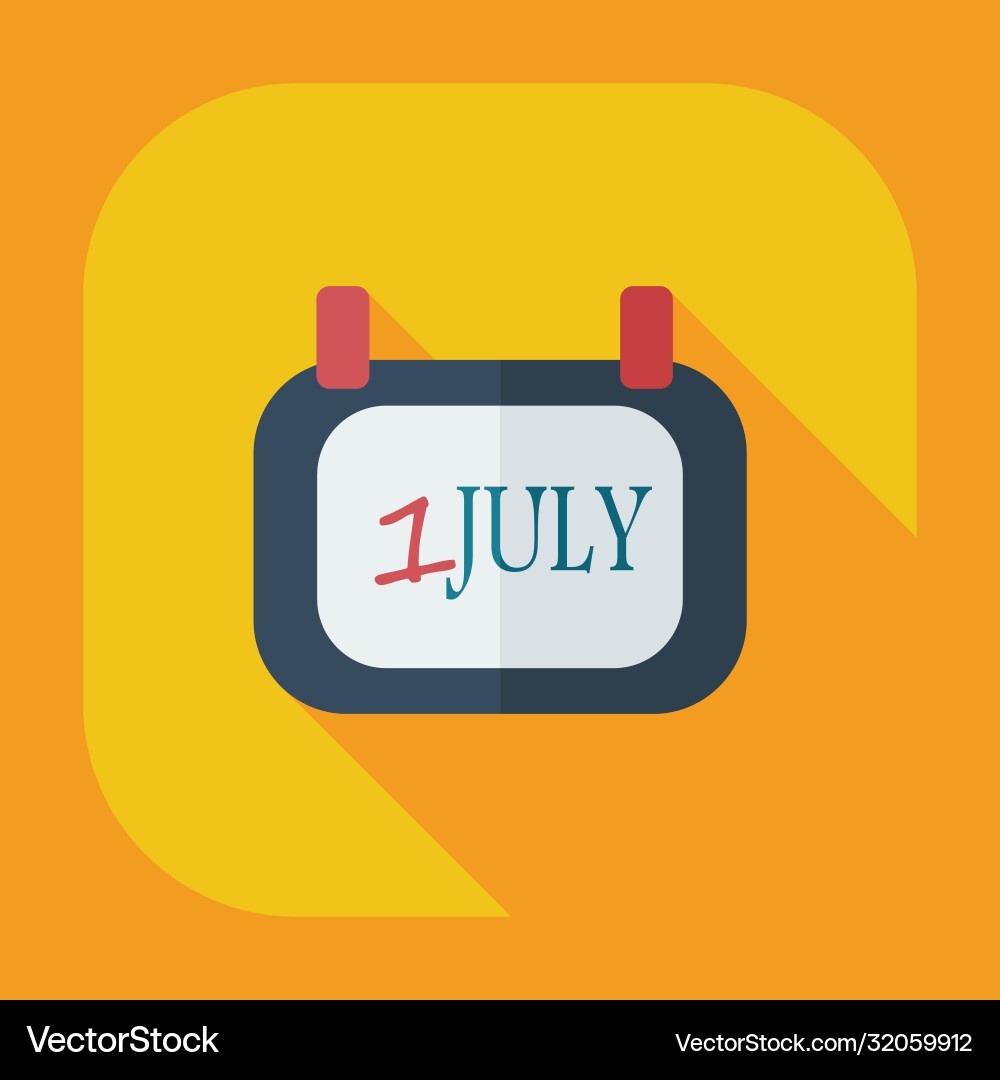 Flat modern design with shadow icons july 1 Vector Image