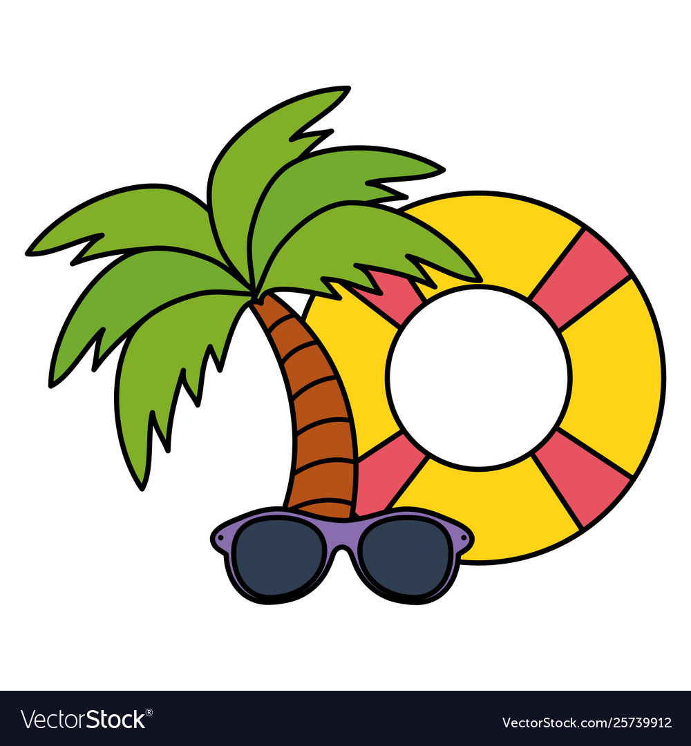 Float lifeguard with sunglasses summer accessory Vector Image