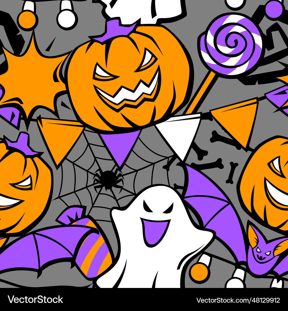 Happy halloween pattern holiday background Vector Image