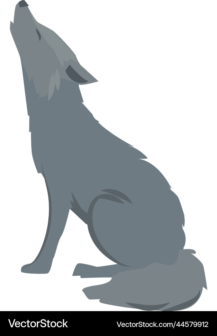 Howling wolf icon wild animal predator character Vector Image