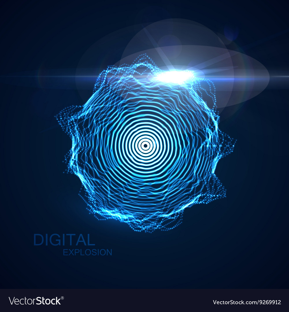 Illuminated shape particles array Royalty Free Vector Image