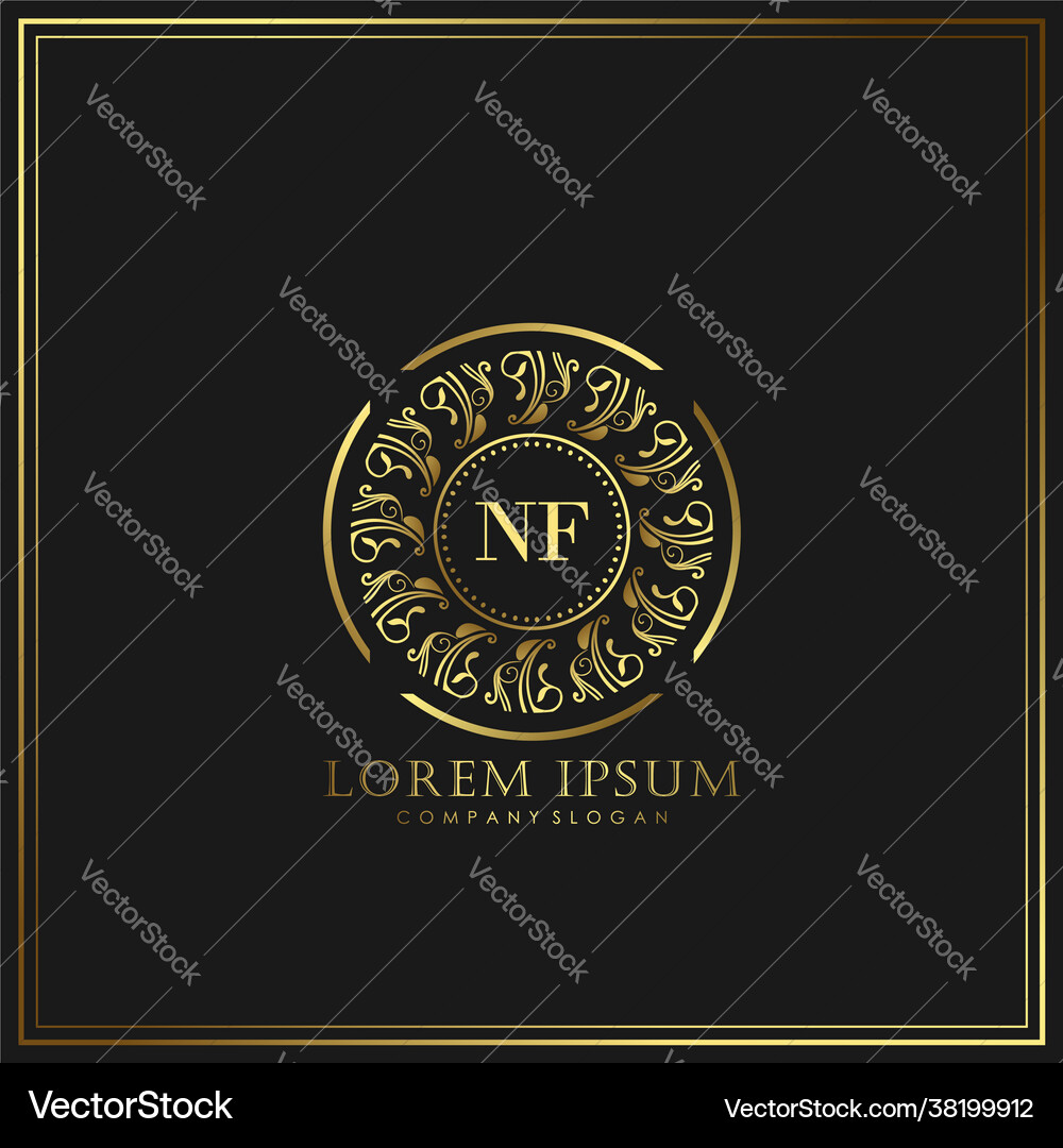 Nf initial letter luxury logo template in art Vector Image