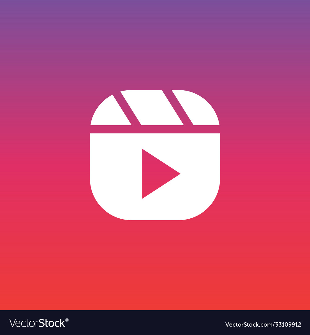 Play button flat icon Royalty Free Vector Image