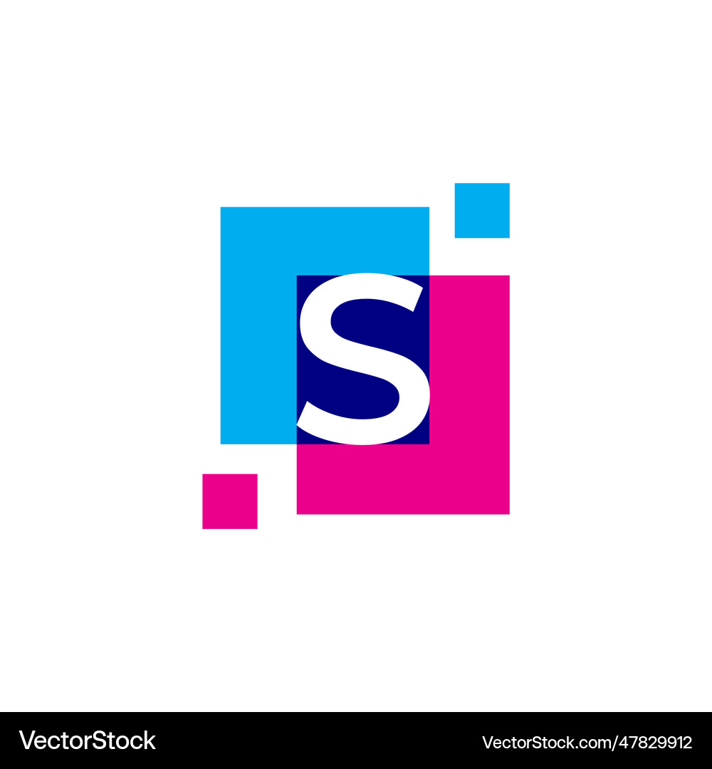 S letter multiply overlapping colorful logo design