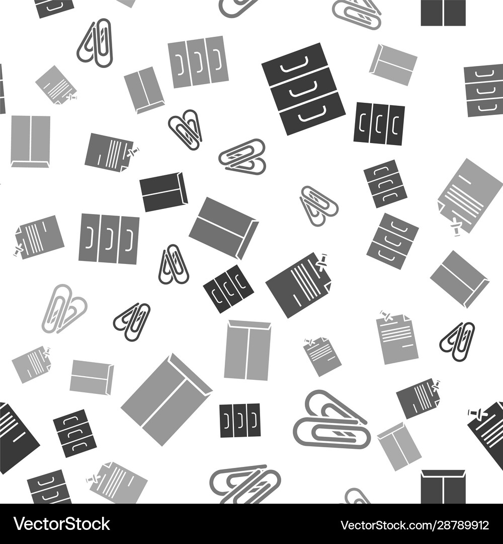 Set drawer with documents paper clip note paper Vector Image