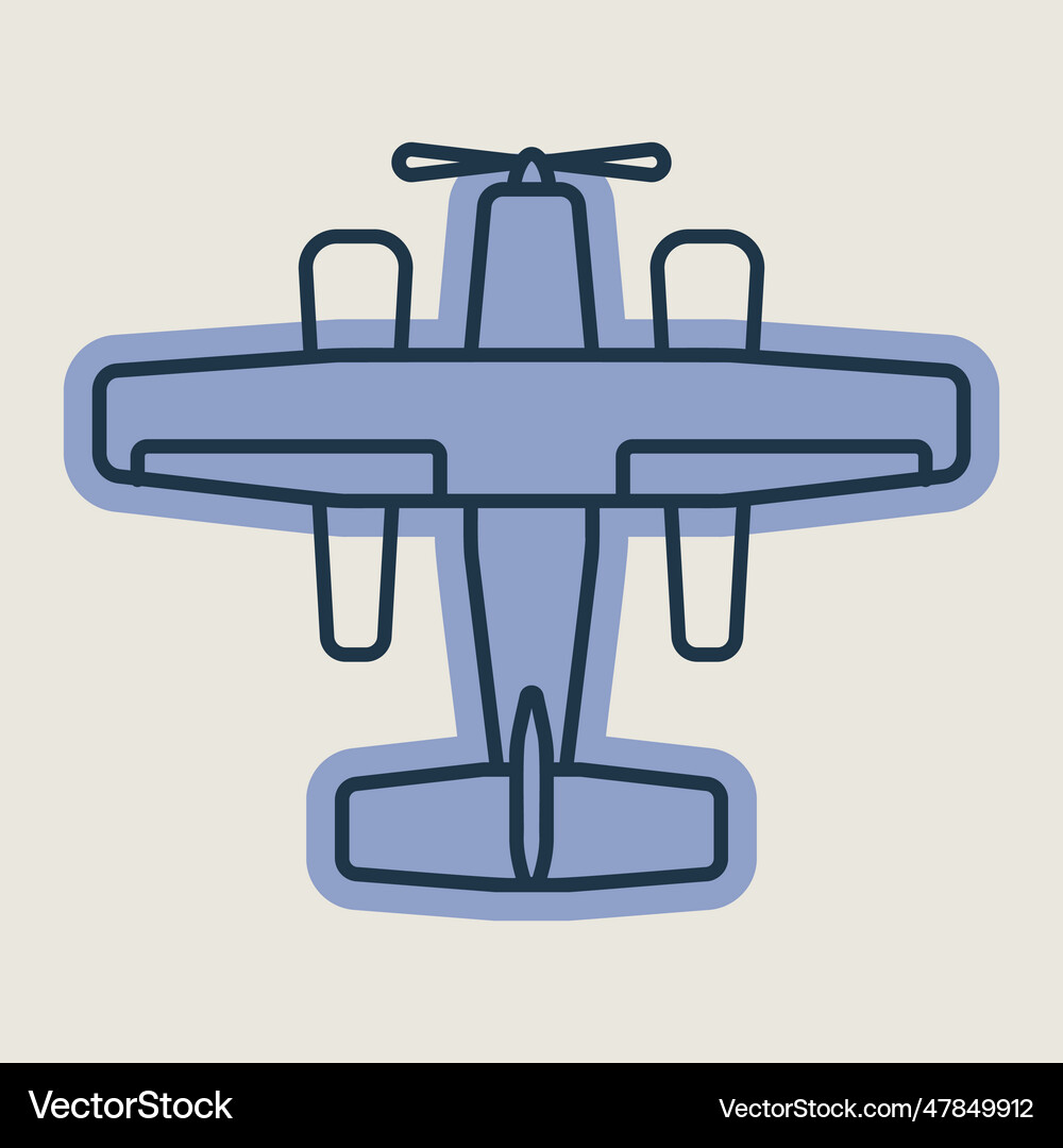 Small amphibian seaplane plane flat icon Vector Image