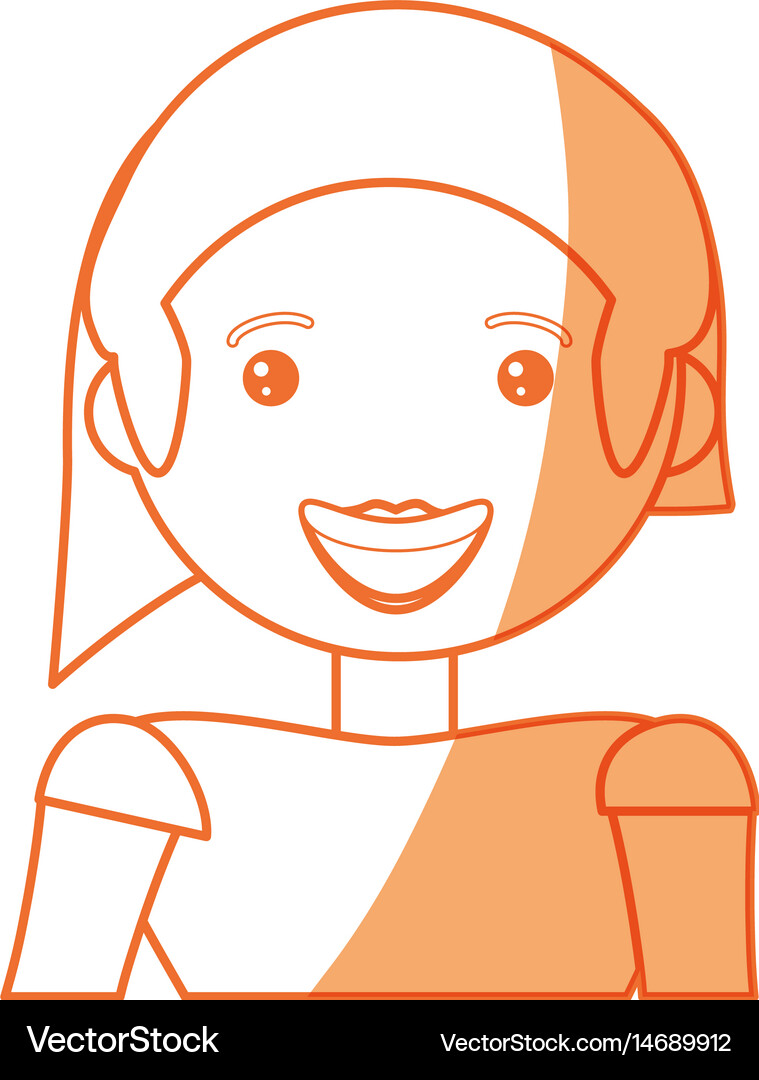 Woman smiling cartoon Royalty Free Vector Image