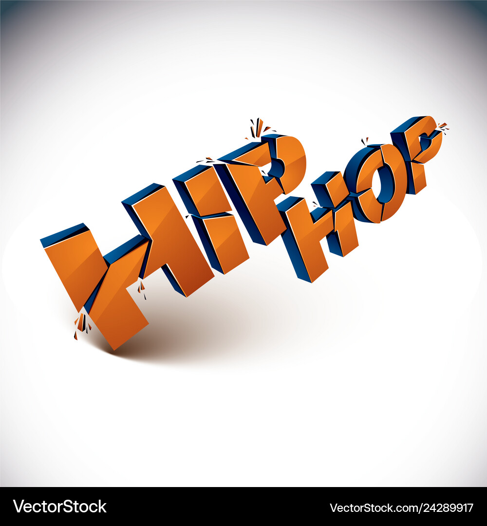 3d shattered hip hop word created Royalty Free Vector Image