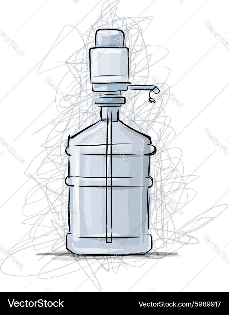 Bottle with distilled water sketch for your Vector Image