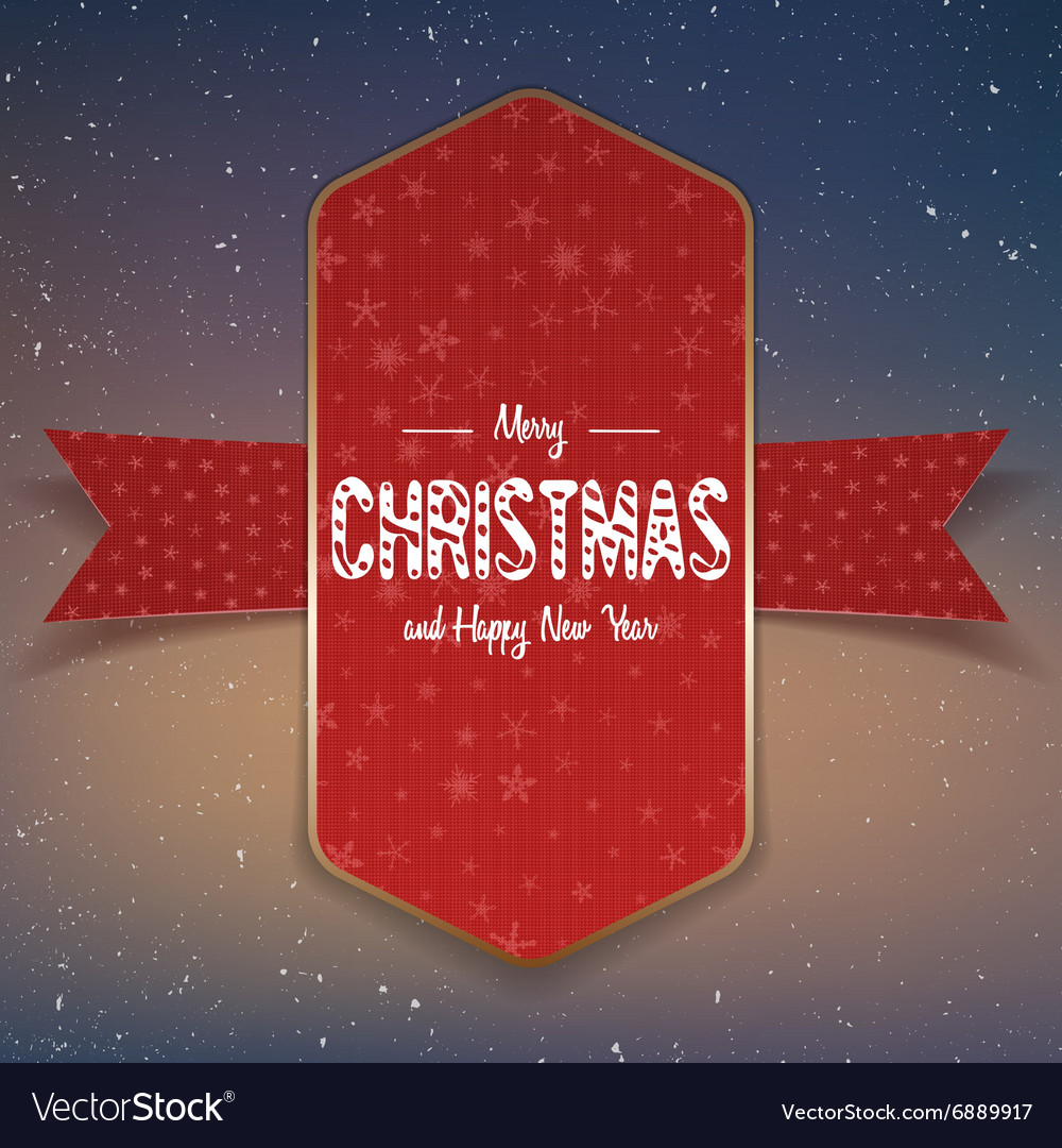 Christmas big red and gold banner with ribbon Vector Image