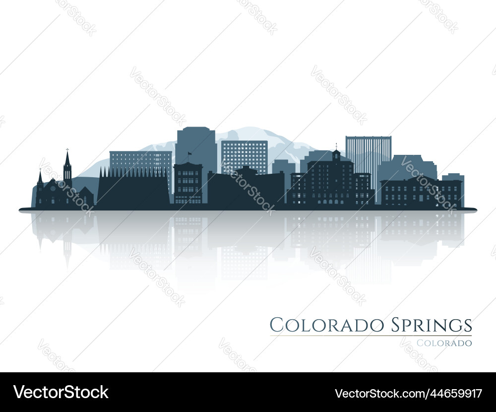 Colorado springs skyline silhouette Royalty Free Vector