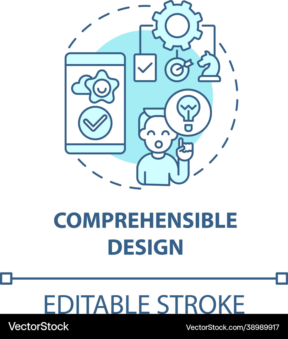 Comprehensible design concept icon Royalty Free Vector Image