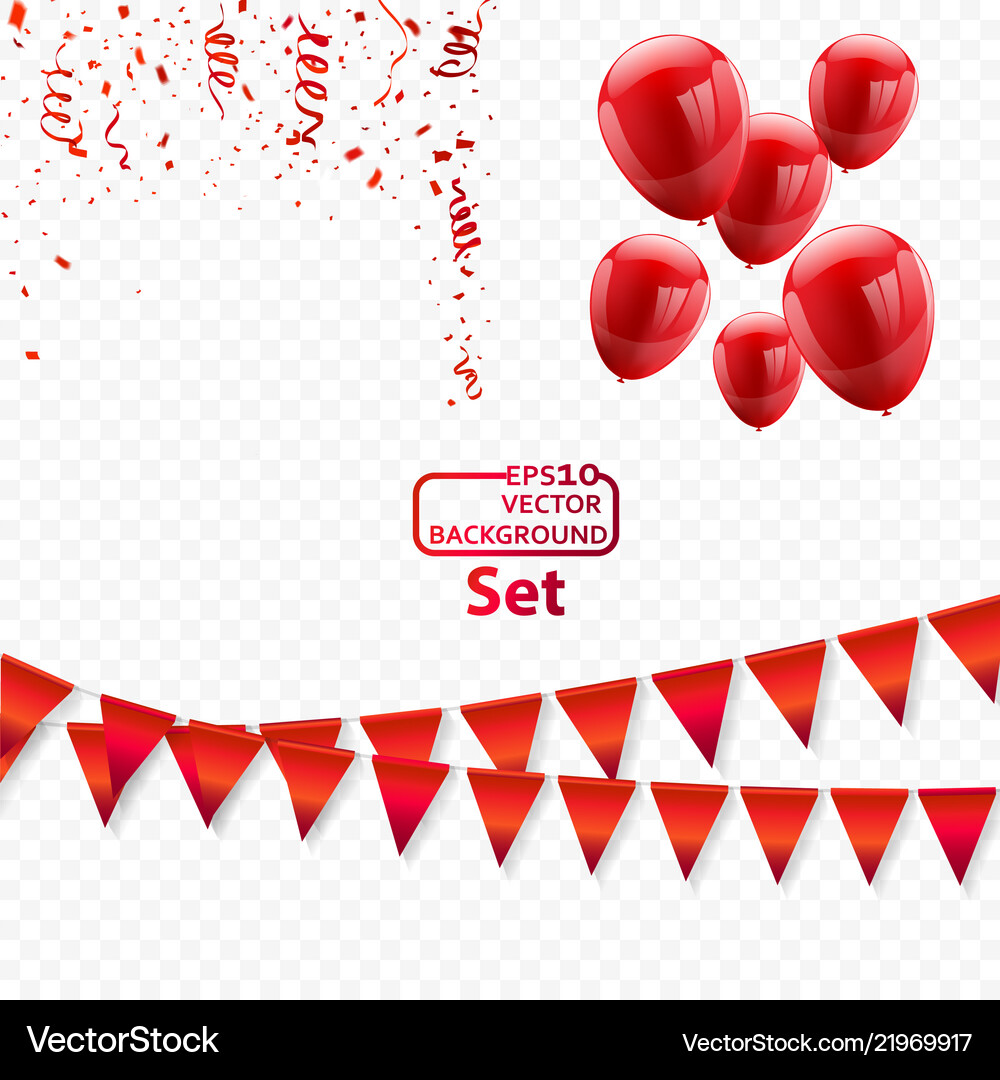 Confetti and red ribbons concept celebration Vector Image