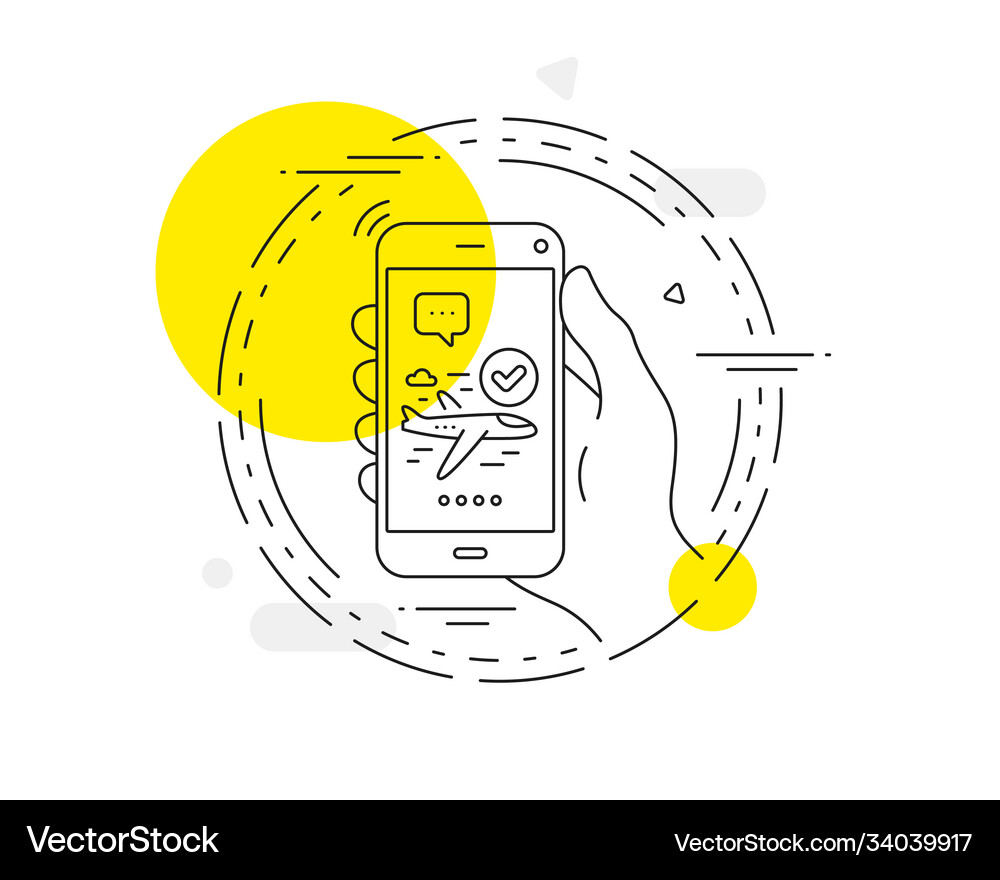 Confirmed flight line icon approved charter sign Vector Image