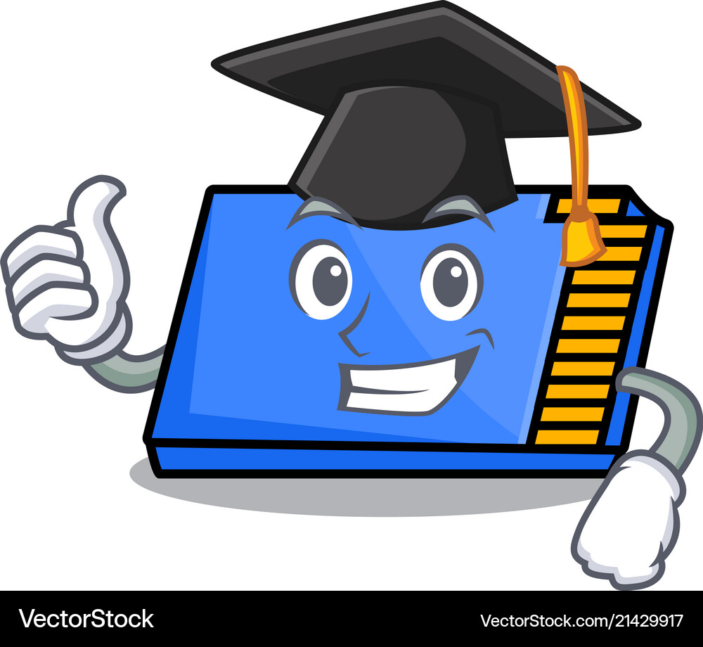Graduation memory card character cartoon Vector Image