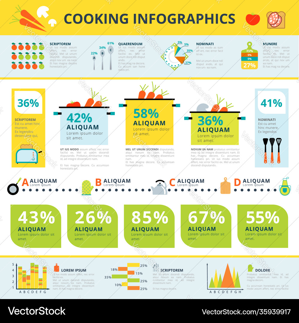 Healthy home cooking infographic informative Vector Image
