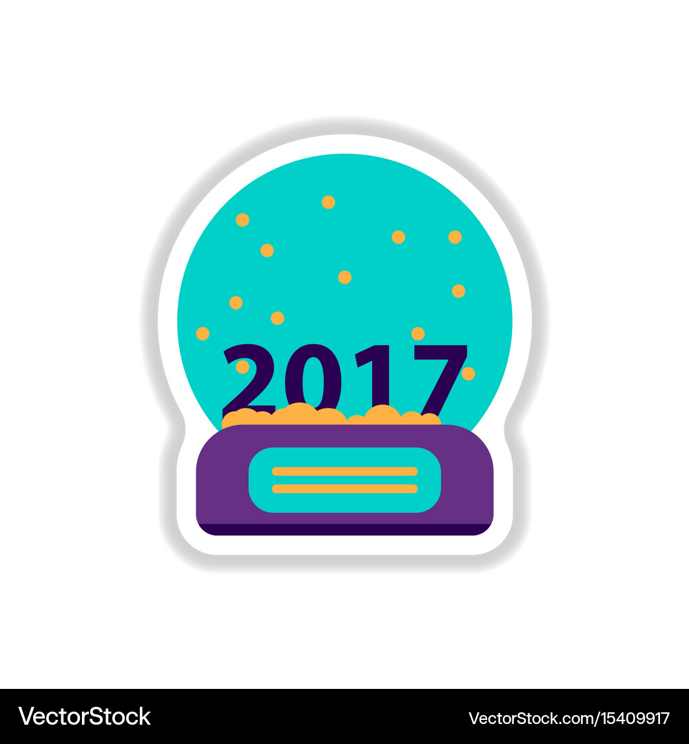 In paper sticker style merry Royalty Free Vector Image