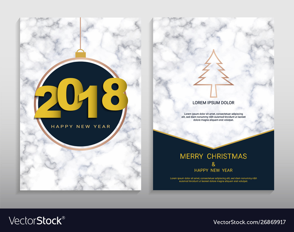 Merry christmas and happy new year greeting card Vector Image