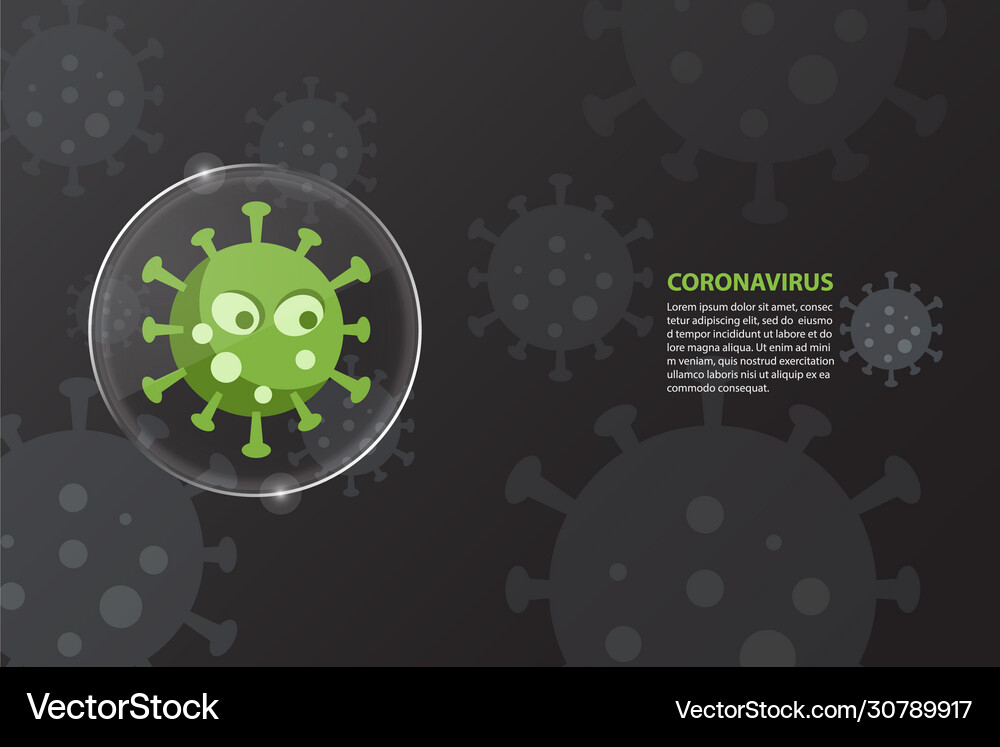 Virus character inside glass lens coronavirus Vector Image