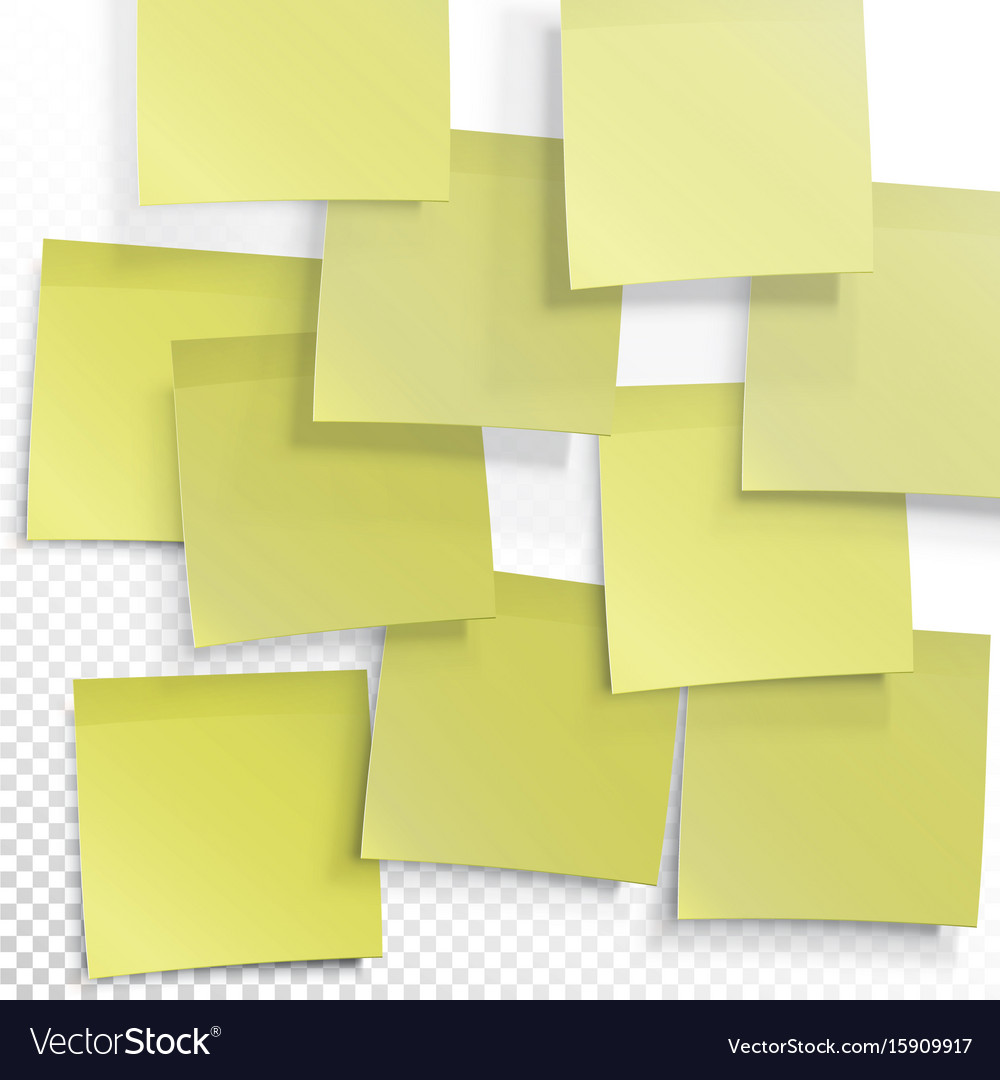 Yellow Sticky Notes Editable Template On Vector Image