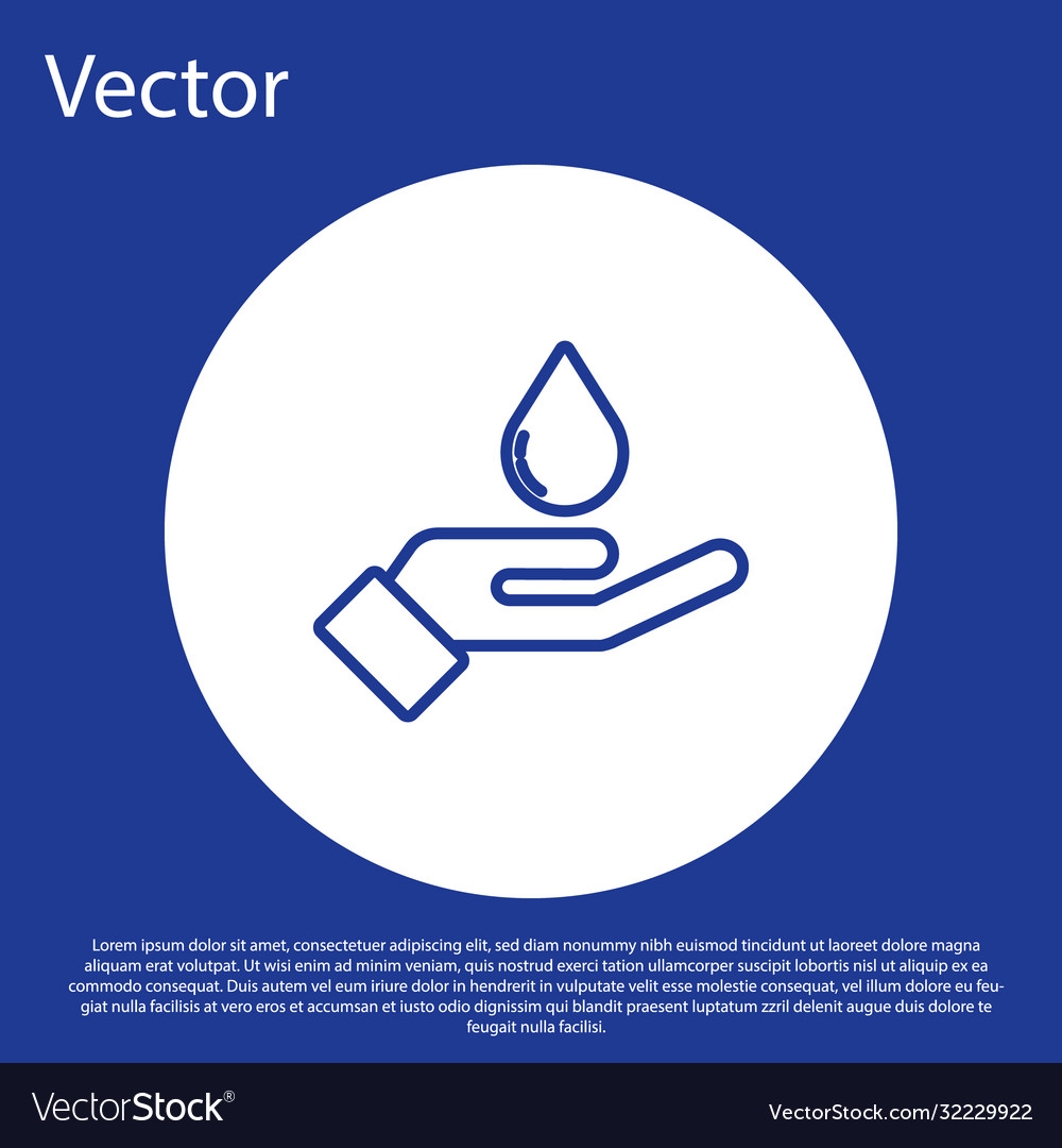 Blue line washing hands with soap icon isolated Vector Image