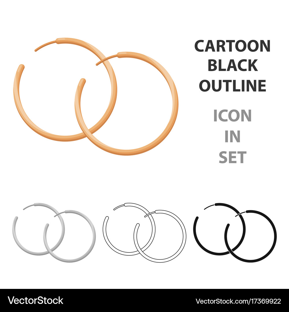 Cartoon Hoop Earrings Icon Royalty Free Vector Image