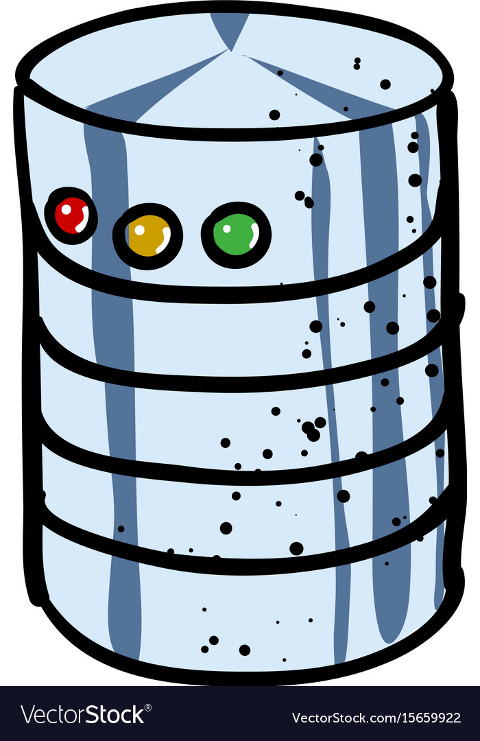 Cartoon image of database icon Royalty Free Vector Image