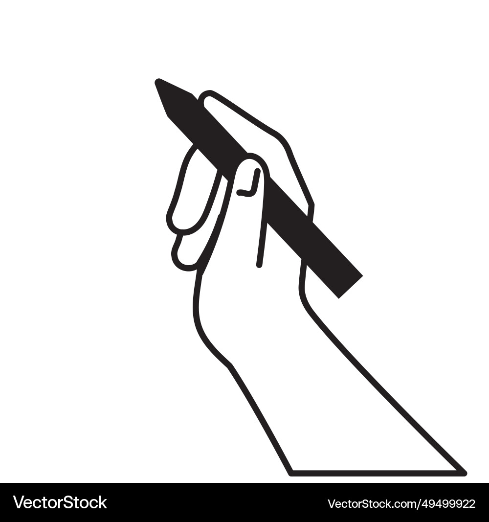 Hand holding the pen Royalty Free Vector Image