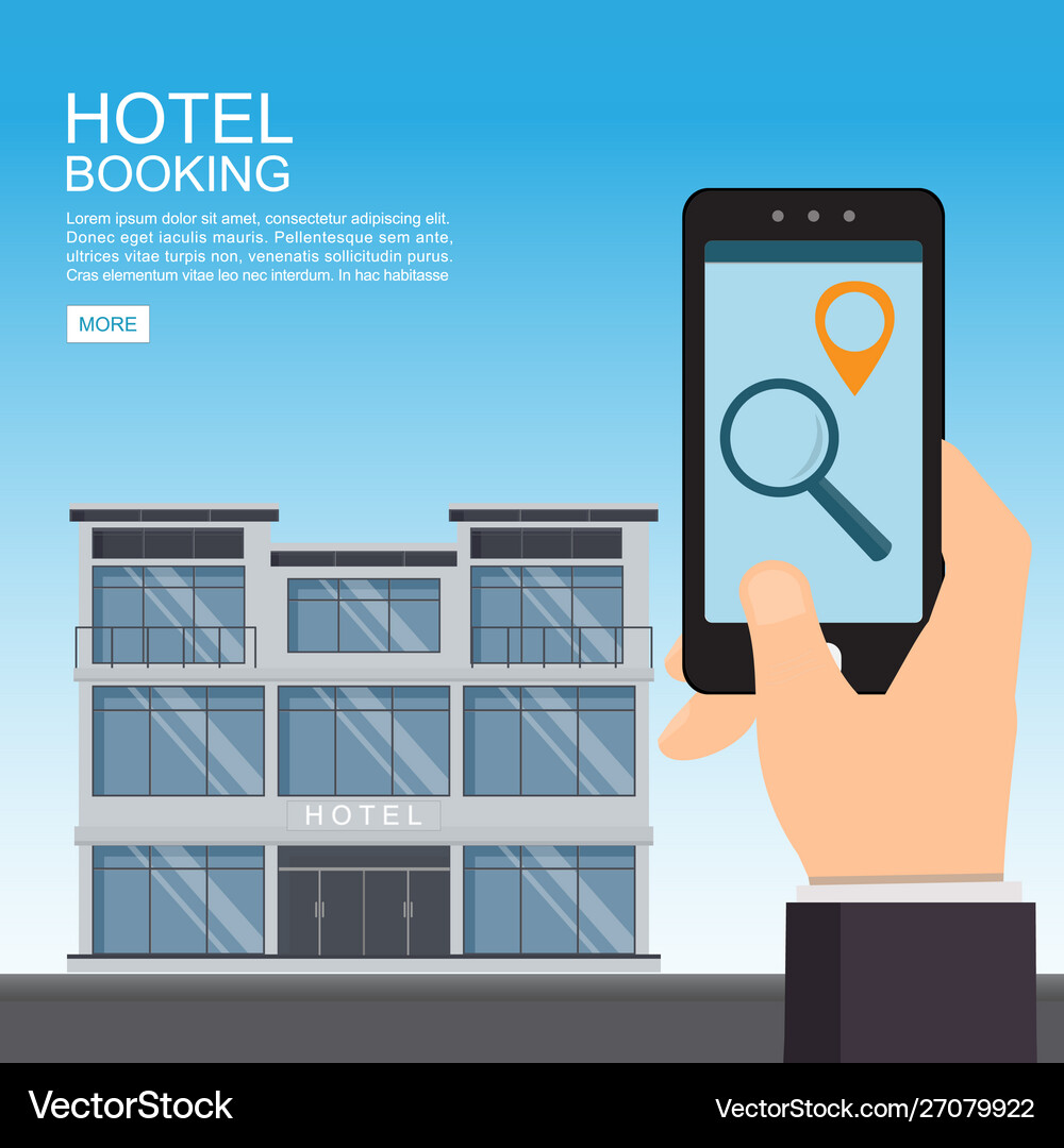 Hotel booking and search online Royalty Free Vector Image