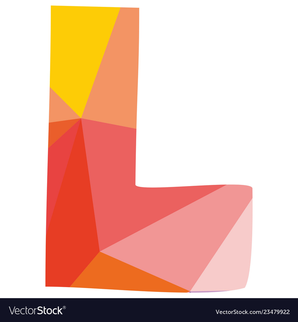 L pastel letter isolated on white background Vector Image