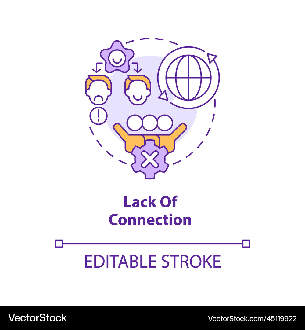 Lack of connection concept icon Royalty Free Vector Image