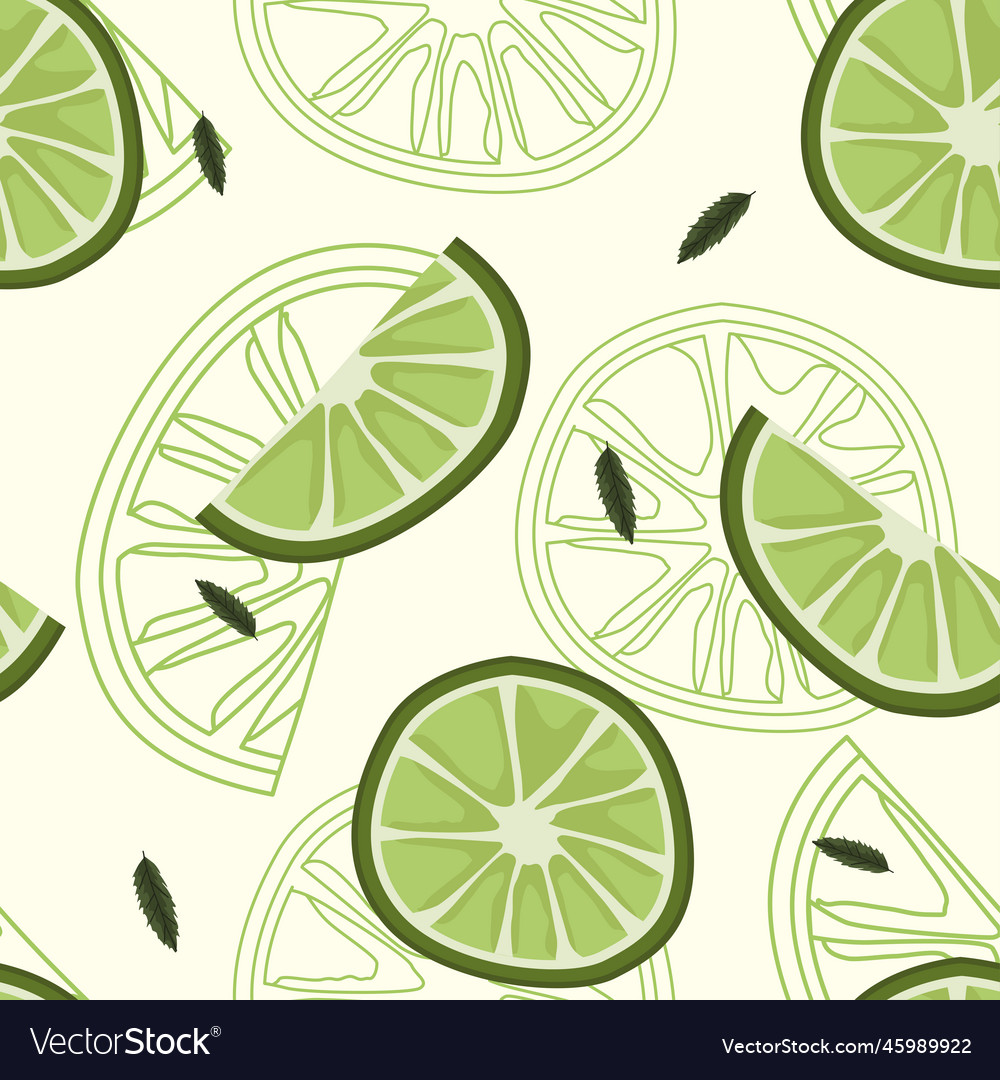 Lemon citrus fruits pattern Royalty Free Vector Image