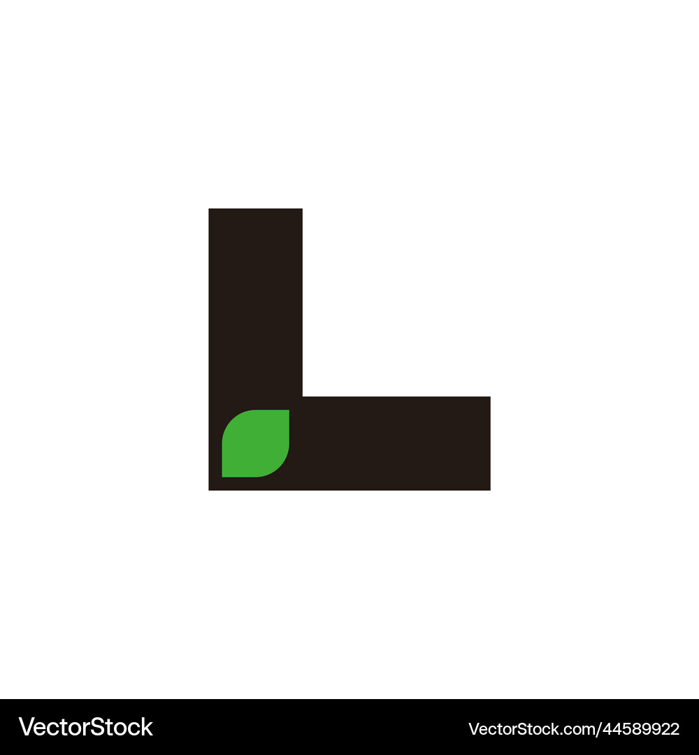 Letter l leaf outline geometric symbol simple logo