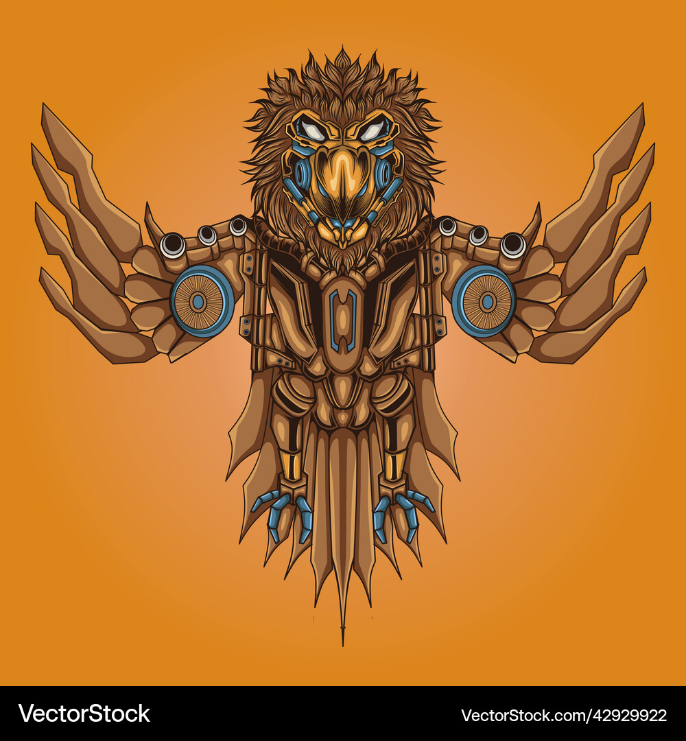 Mecha robot bird Royalty Free Vector Image - VectorStock