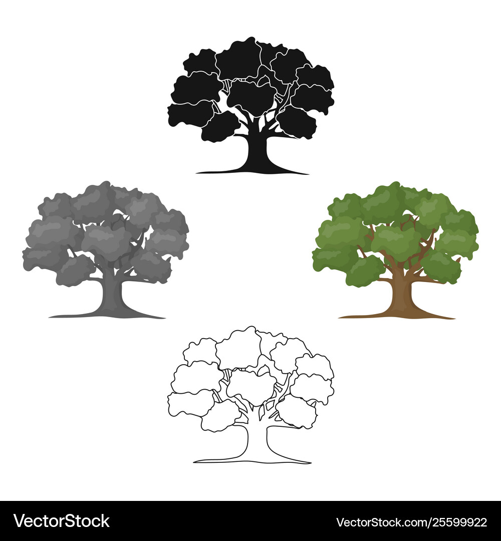 Oak icon in cartoonblack style for web Royalty Free Vector
